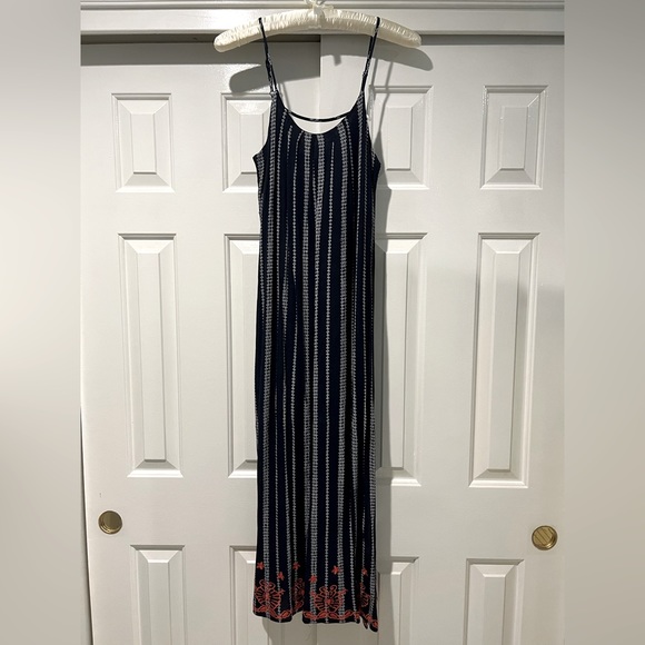 THML | Dresses | Navy Blue Thml With Embroidered Design Maxi Deess ...